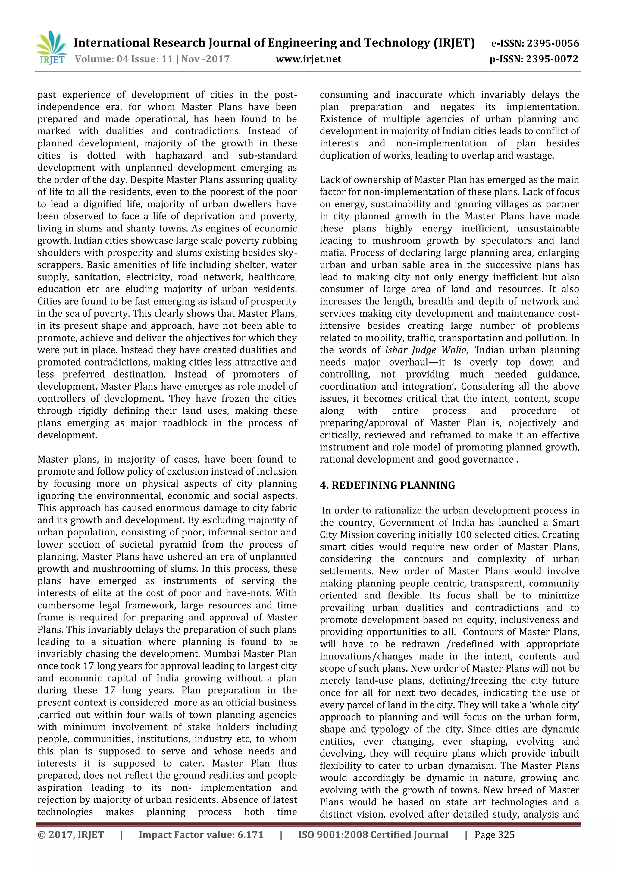 Redefining Master Plans to Promote Smart and Sustainable Cities | PDF ...