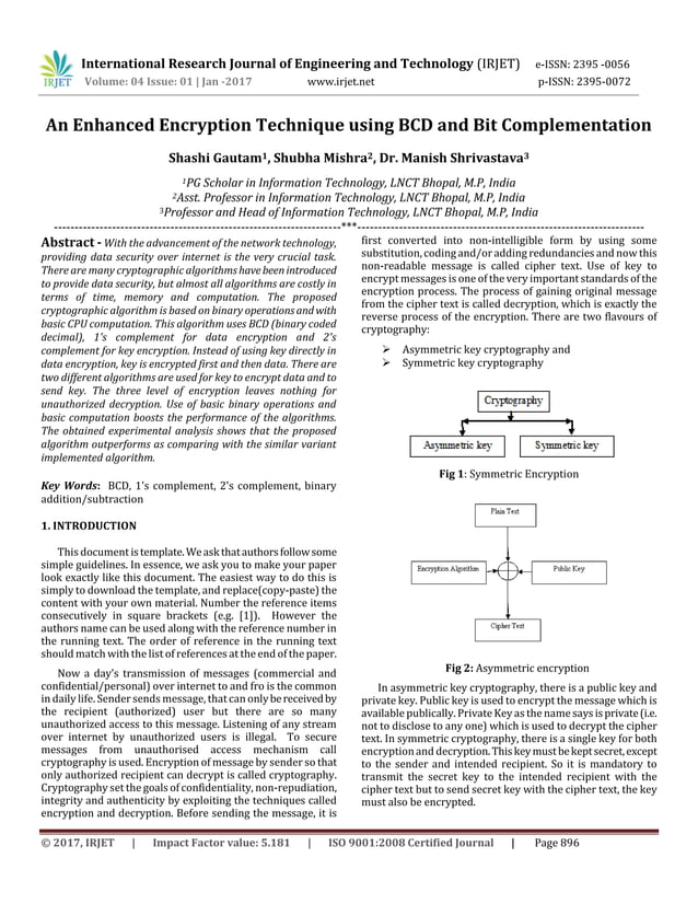 An Enhanced Encryption Technique using BCD and Bit Complementation | PDF | Information and ...