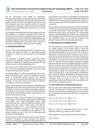 Static and Transient Vibrational Analysis of Functionally Graded Material | PDF