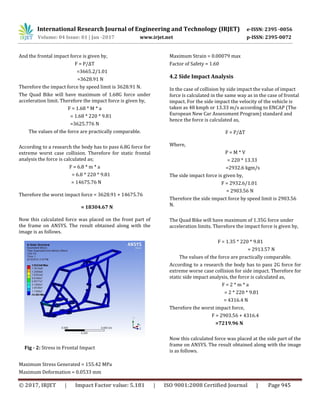 Design and Structural Analysis of a Frame of a Quad Bike (ATV) | PDF