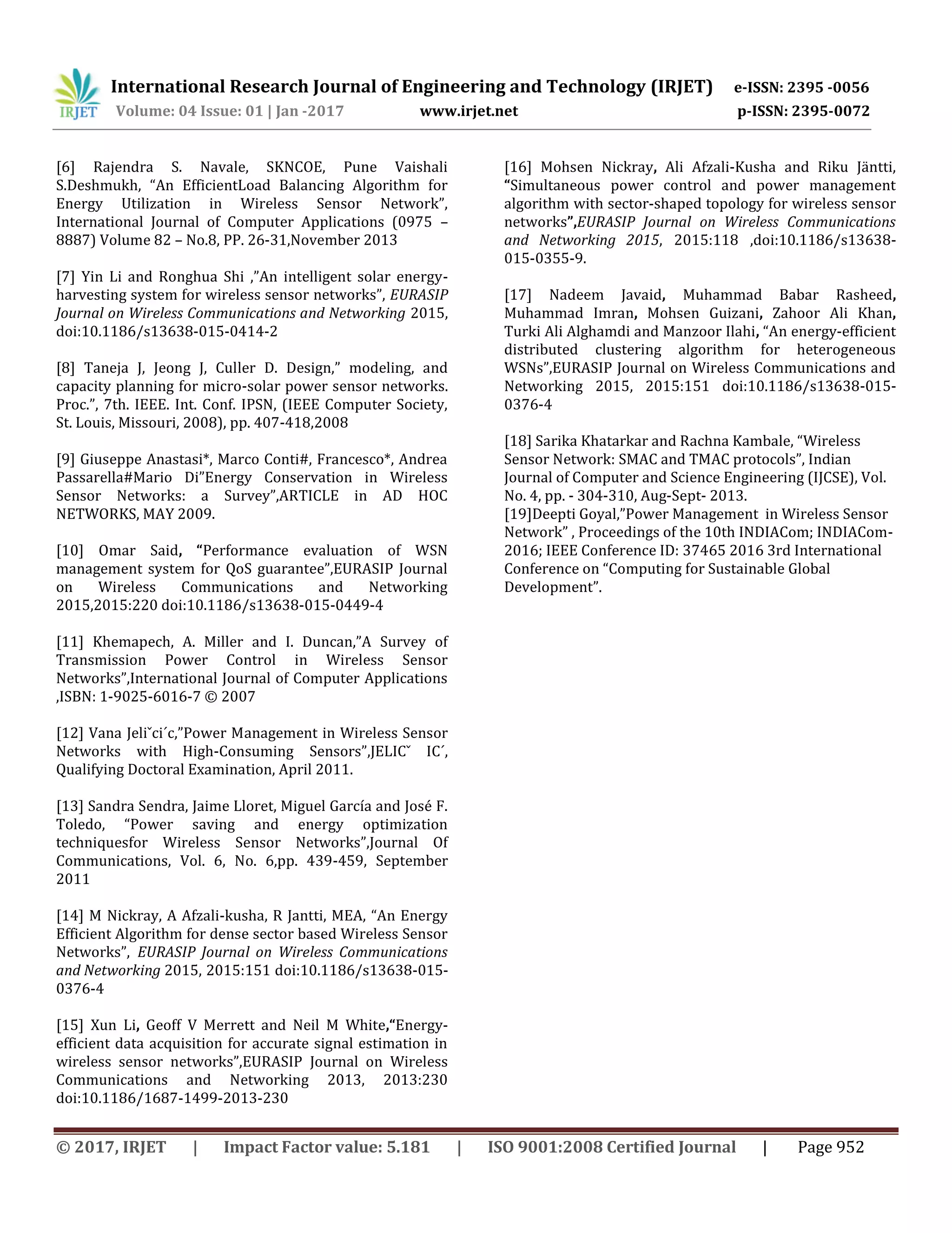 Power Management in Wireless Sensor Network | PDF