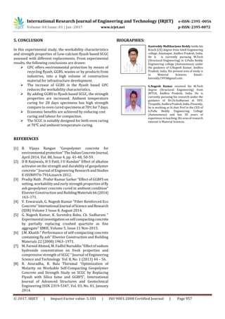 Experimental study on Self Compacting Geopolymer Concrete | PDF | Civil ...