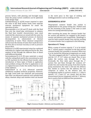 Design of Common Header Line for Reduction of Process Time in Pump ...