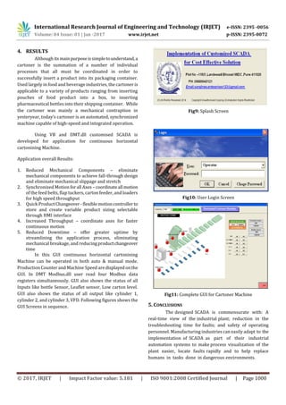 Implementation of Customised SCADA for Cartoner Packaging machine for ...