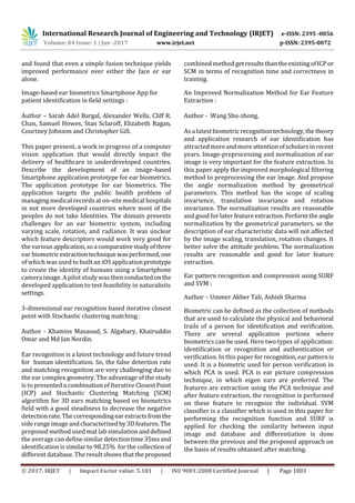 Biometric Ear Recognition System | PDF