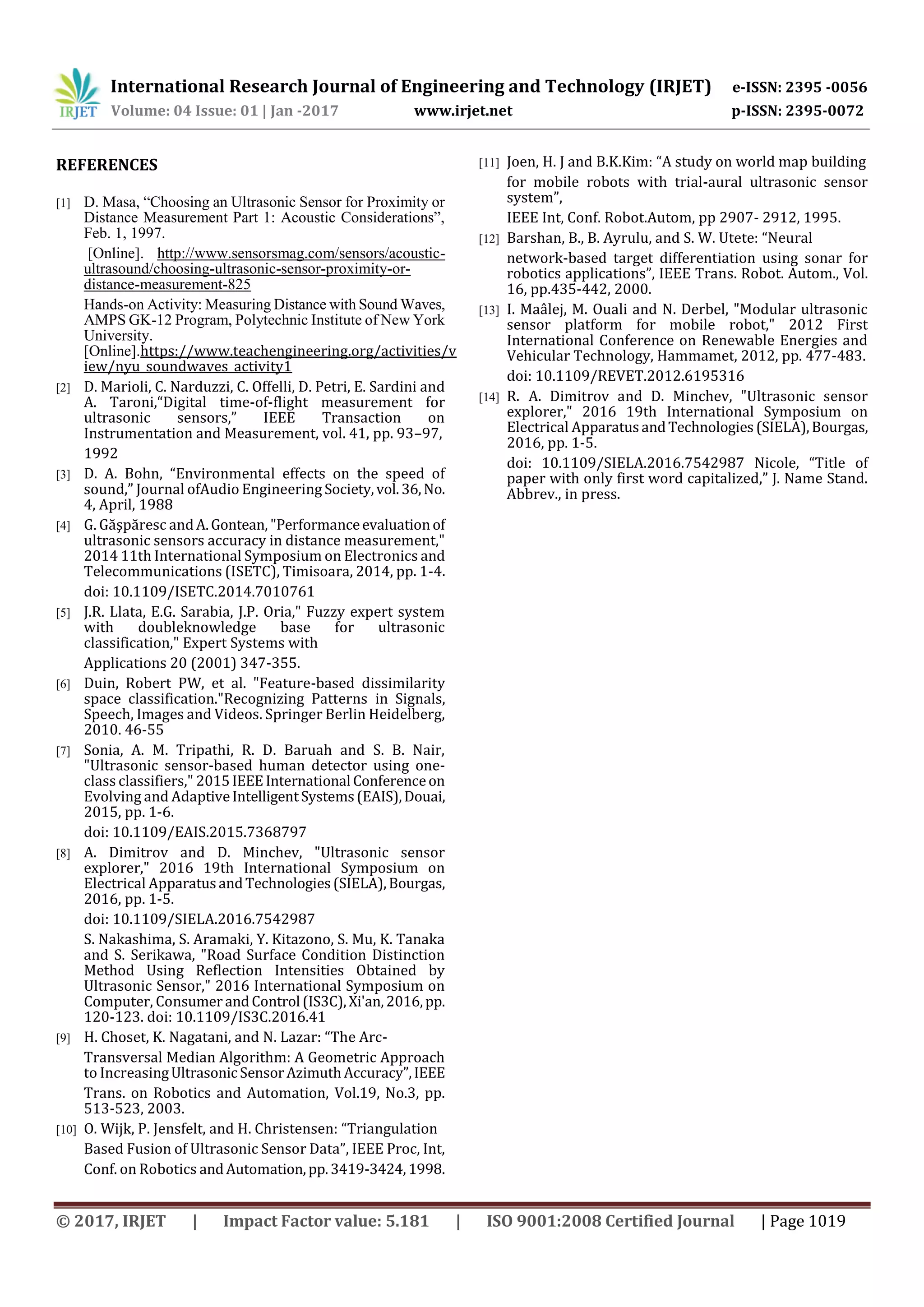 Analysis of Obstacle Detection Using Ultrasonic Sensor | PDF | Digital Audio | Computer Software ...