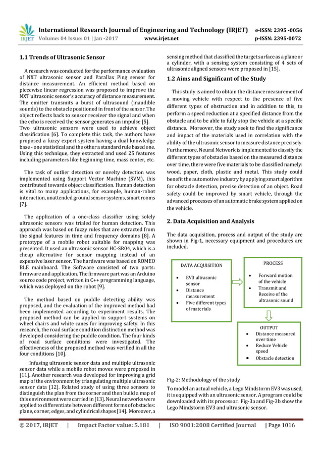 Analysis Of Obstacle Detection Using Ultrasonic Sensor Pdf