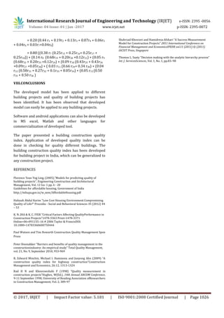 Development of Building Quality Measurement Tool: Building Construction ...