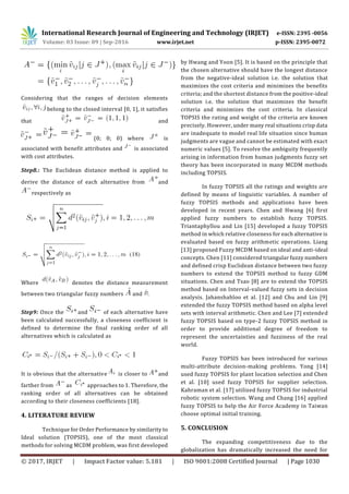 The Evaluation of Topsis and Fuzzy-Topsis Method for Decision Making System in Data mining | PDF ...
