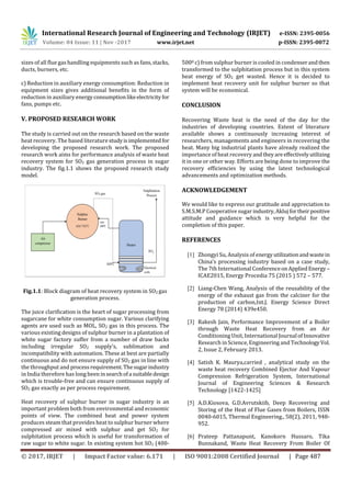 Study & Review of Heat Recovery Systems for SO2 Gas Generation Process ...