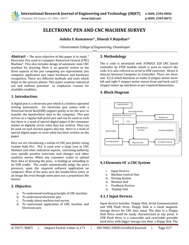 Electronic Pen and CNC Machine Survey | PDF