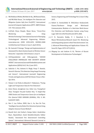 Need for Wireless Fire Detection Systems using IOT | PDF