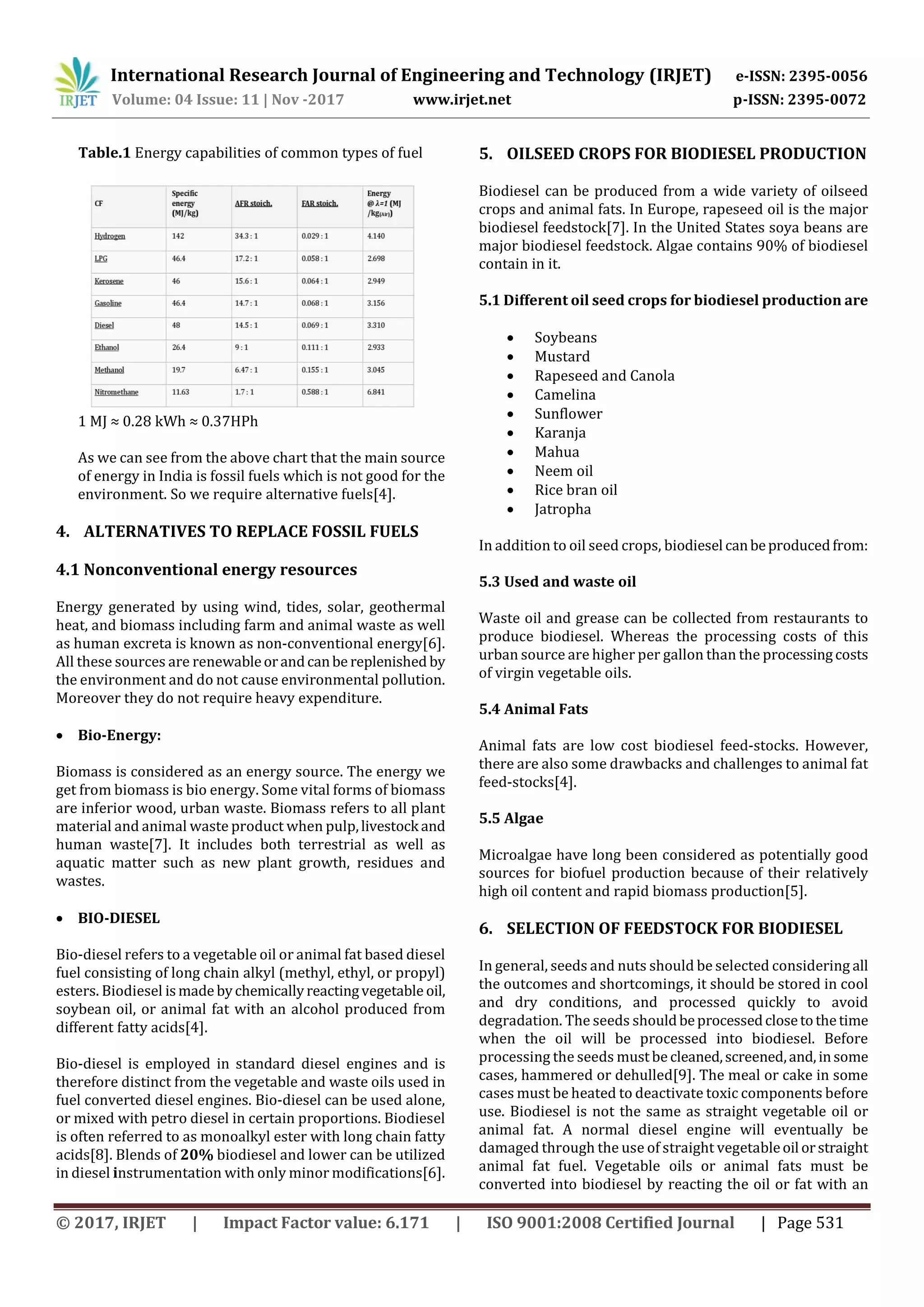 A review: Advantages and Disadvantages of Biodiesel | PDF