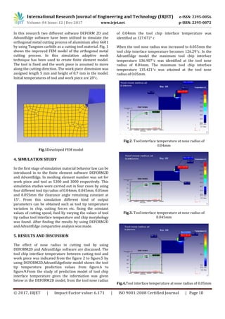 Comparative Analysis of Tool Tip Temperature using DEFORM2D and AdvantEdge | PDF