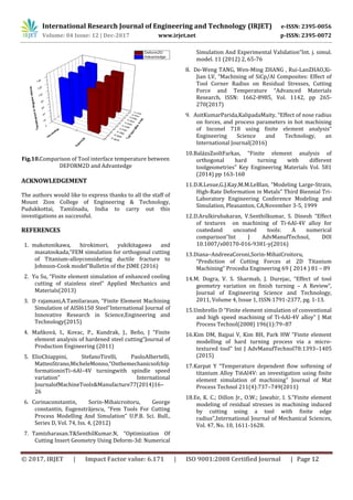 Comparative Analysis of Tool Tip Temperature using DEFORM2D and ...