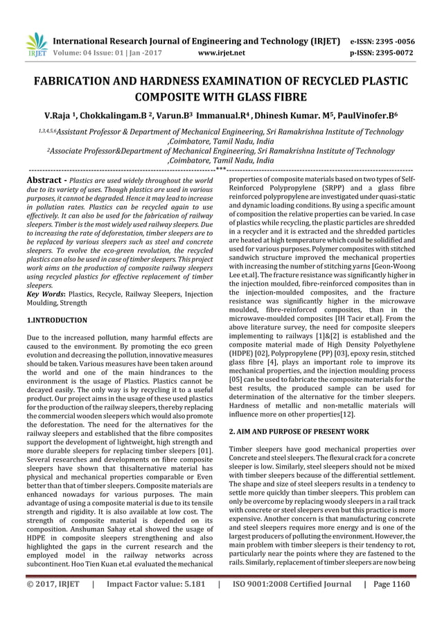 Fabrication and Hardness Examination of Recycled Plastic Composite With ...