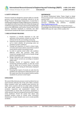 IRJET-Pressure Vessel Accidents: Safety Approach | PDF