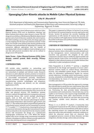 Upsurging Cyber-Kinetic attacks in Mobile Cyber Physical Systems | PDF | Databases | Computer ...