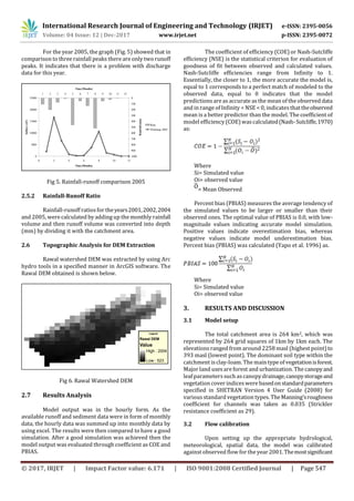 Physically Based Runoff and Sediment Modelling of Rawal Watershed | PDF