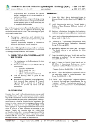 A Risk Assessment Study on Occupational Hazards in Cement Industry | PDF