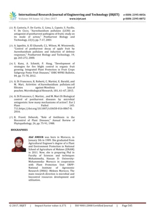 Selection and Efficacy Biocontrol Agents in Vitro against Fire Blight ...