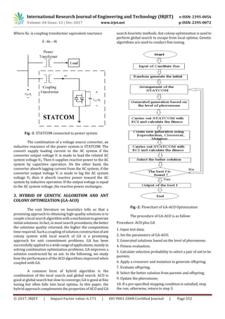 Optimal Location of FACTS Device for Power System Security Improvement using Hybrid GA-ACO | PDF