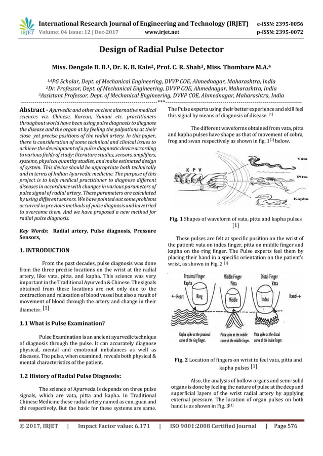 Design of Radial Pulse Detector | PDF
