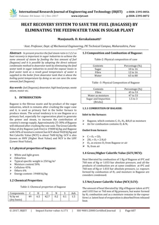 Heat Recovery System to Save the Fuel (Bagasse) by Eliminating the ...