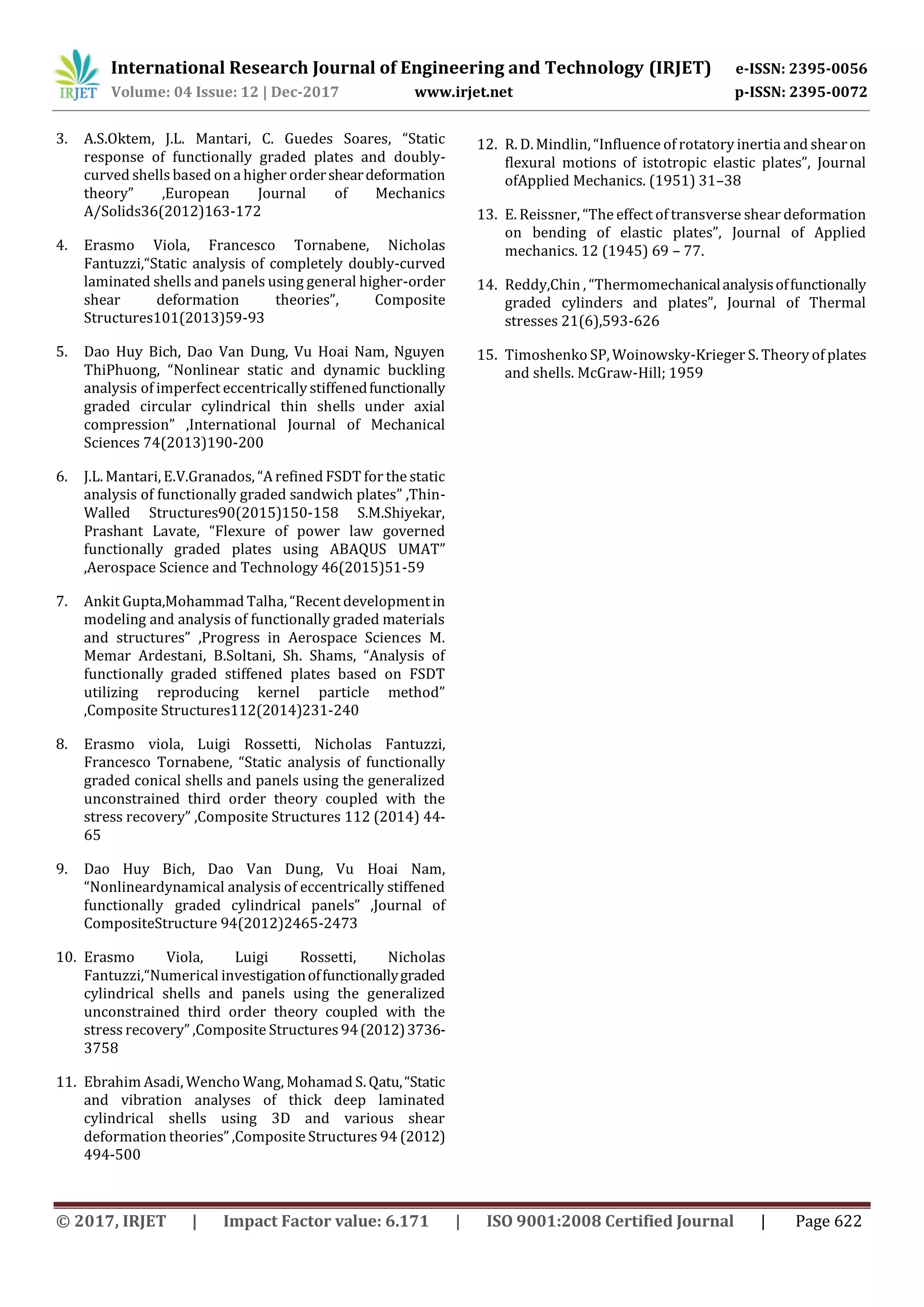 Static Analysis of Cylindrical Shells | PDF