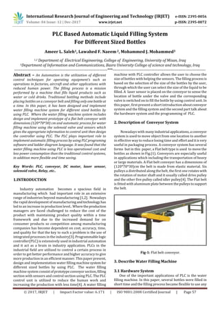 PLC based Automatic Liquid Filling System for Different Sized Bottles | PDF