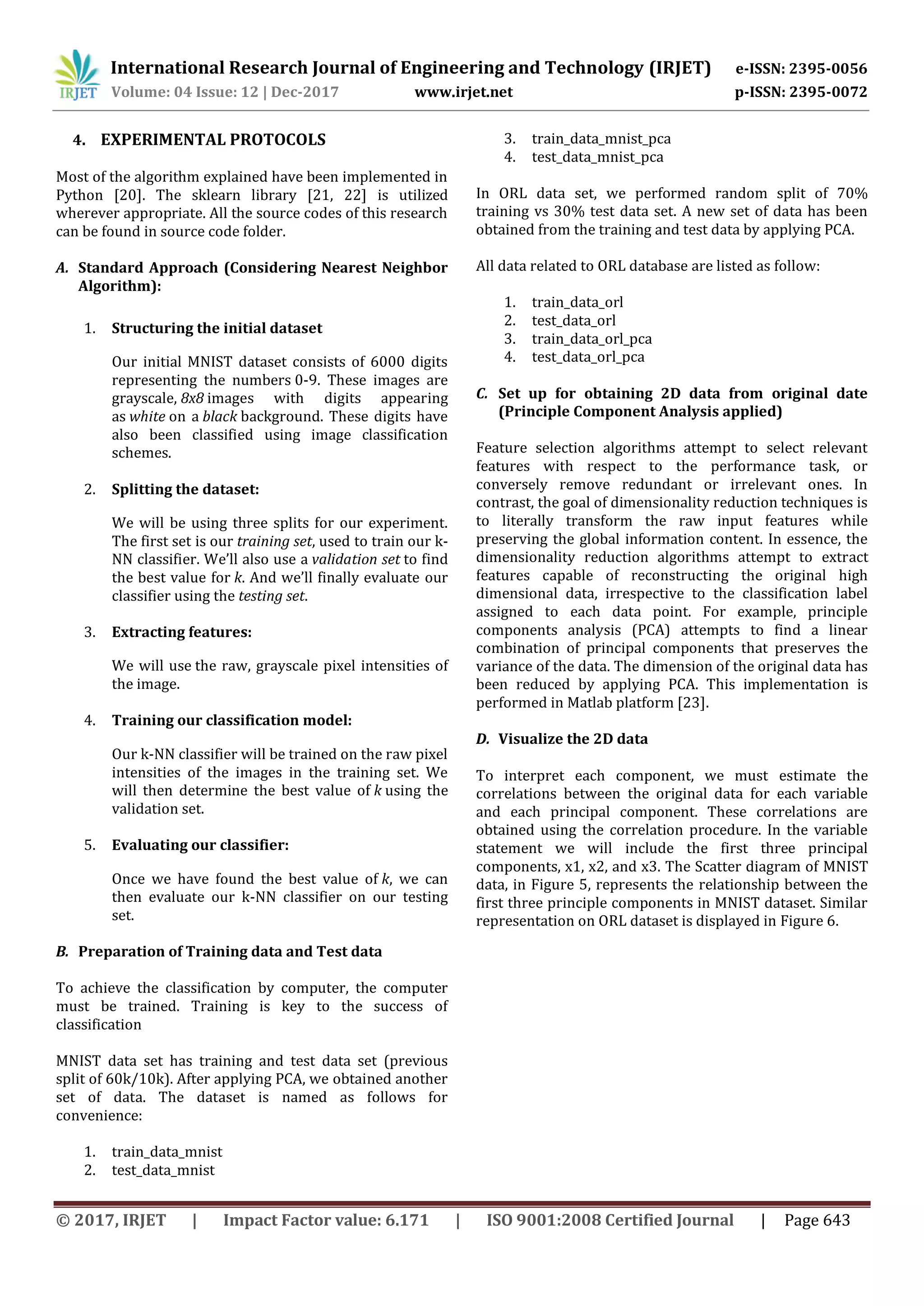 Machine Learning Algorithms for Image Classification of Hand Digits and Face Recognition Dataset ...