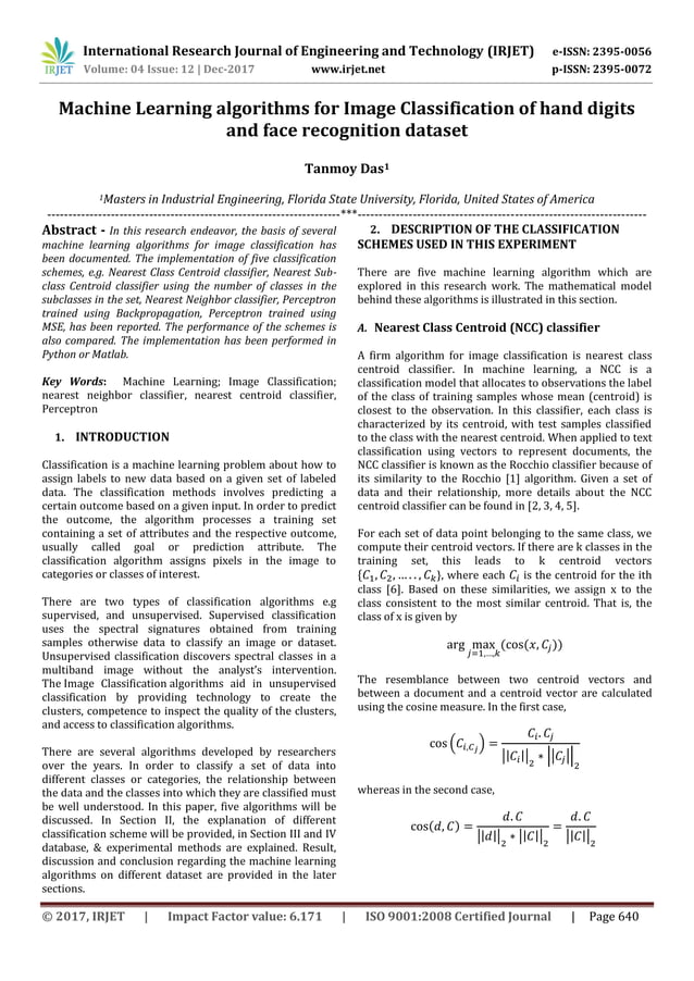 Machine Learning Algorithms for Image Classification of Hand Digits and ...