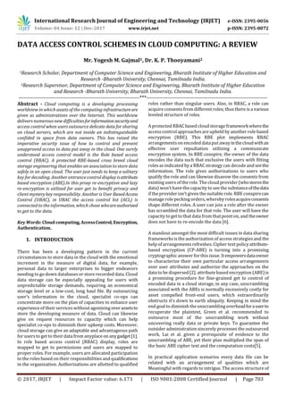 Data Access Control Schemes in Cloud Computing: A Review | PDF