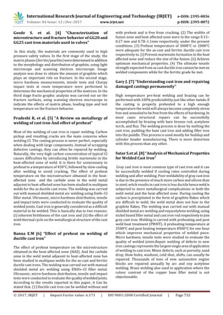 Analysis of Tensile Strength Properties for FG260 Welded Cast Iron : A ...