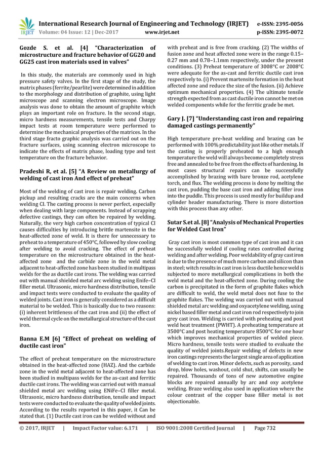 Analysis of Tensile Strength Properties for FG260 Welded Cast Iron : A ...