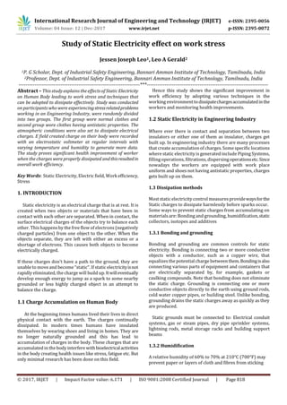Study of Static Electricity Effect on Work Stress | PDF