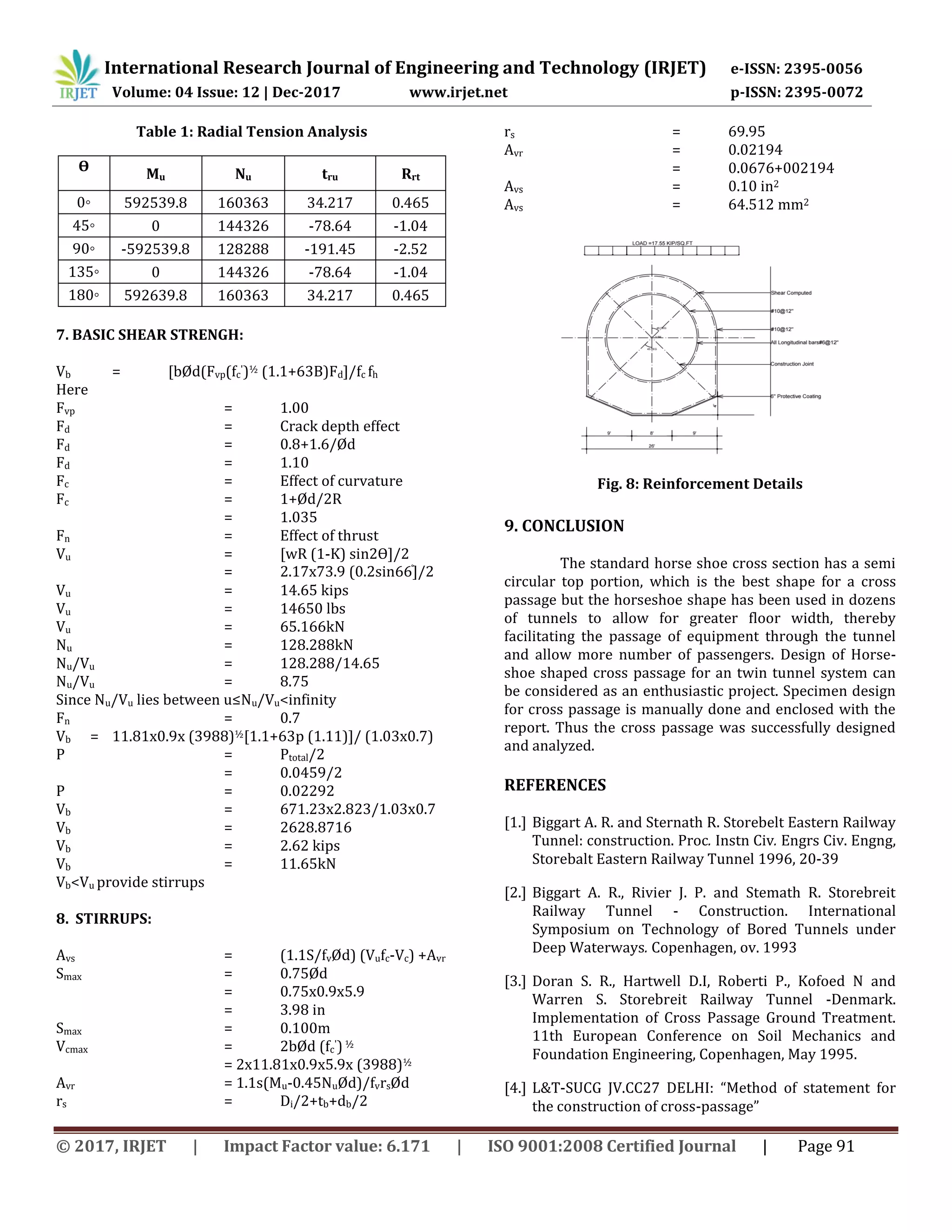 Design of Horse-Shoe Shaped Cross Passage for a Twin Tunnel System | PDF