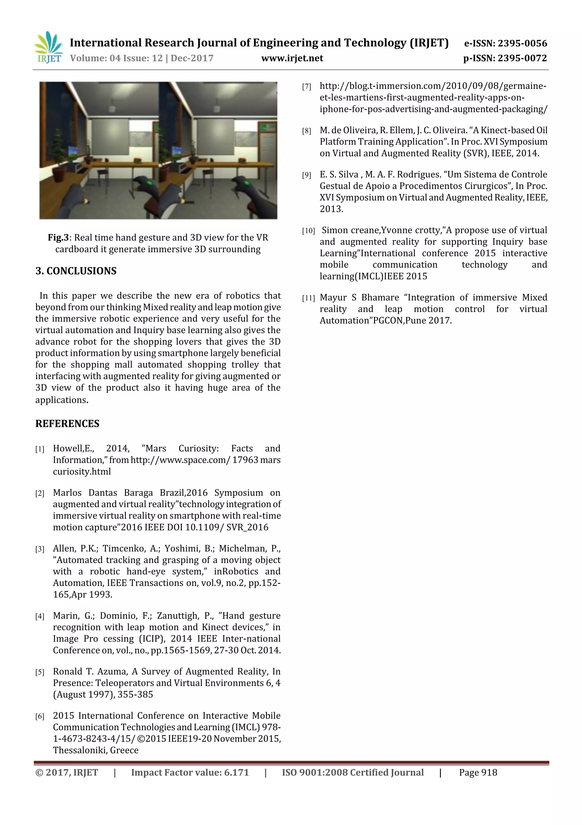 Virtual Automation using Mixed Reality and Leap Motion Control | PDF | Robotics | Technology ...