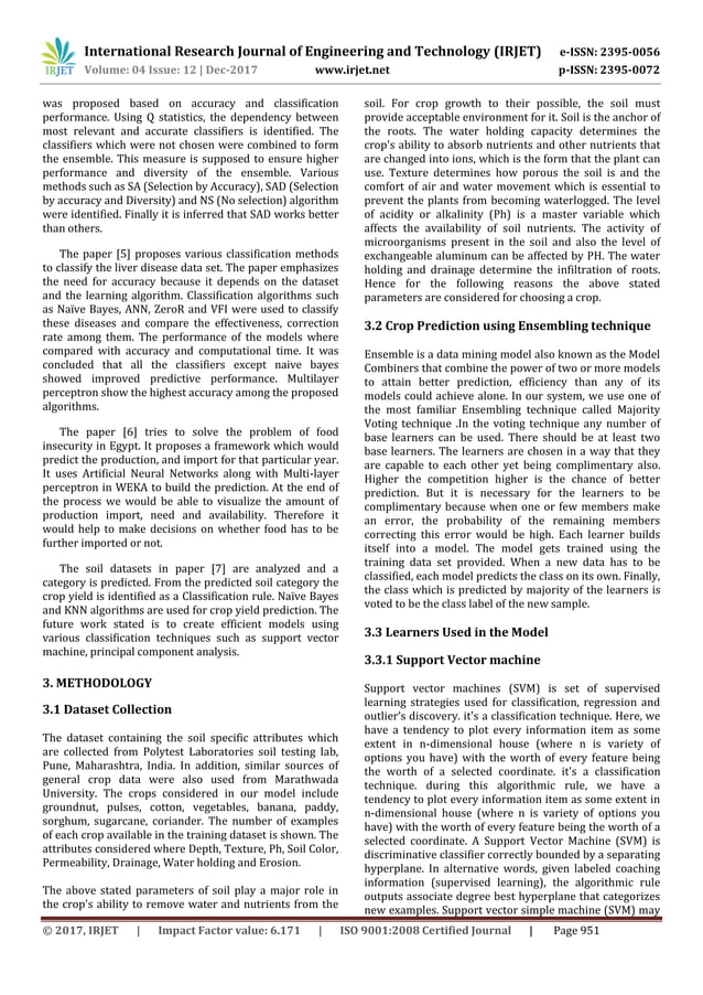 Crop Recommendation System to Maximize Crop Yield using Machine Learning Technique