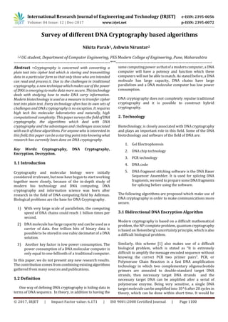 Survey of Different DNA Cryptography based Algorithms | PDF