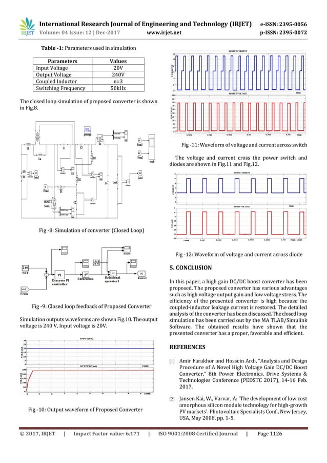 A High Gain Boost Converter for PV Power System Applications | PDF