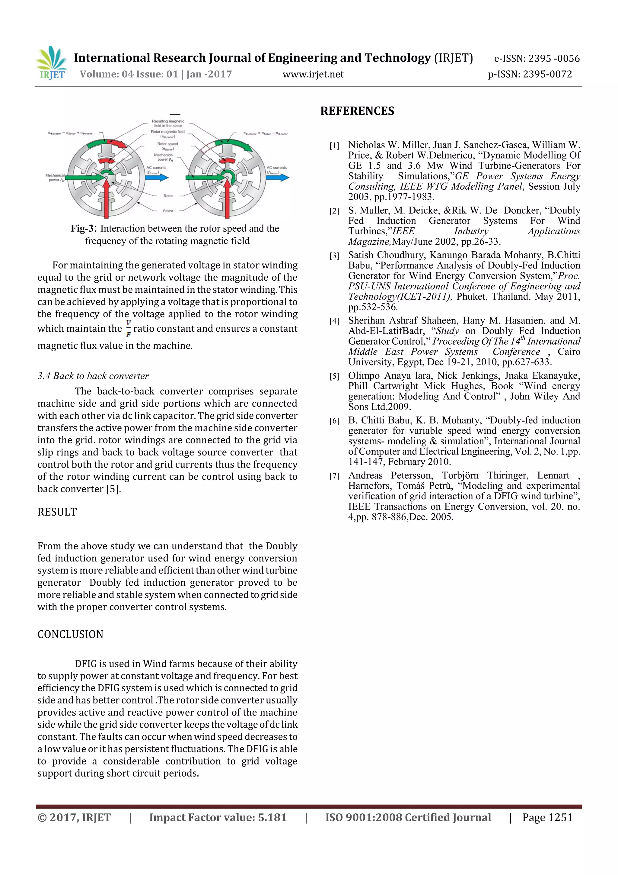 Study of DFIG Connected to Grid using Wind Energy System | PDF