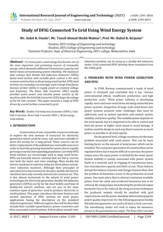 Study of DFIG Connected to Grid using Wind Energy System | PDF
