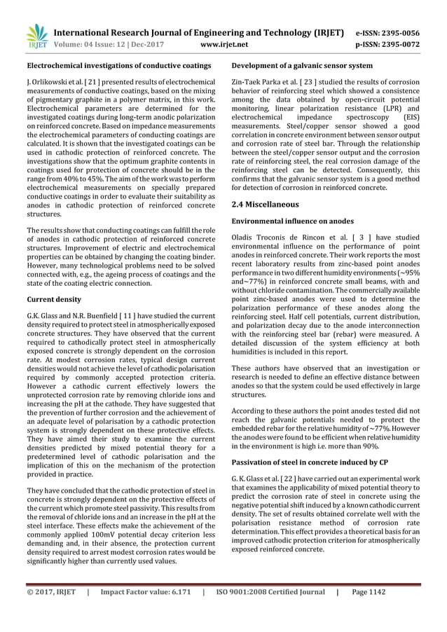 Review on Cathodic Protection of Embedded Steel Bars in Concrete by ...