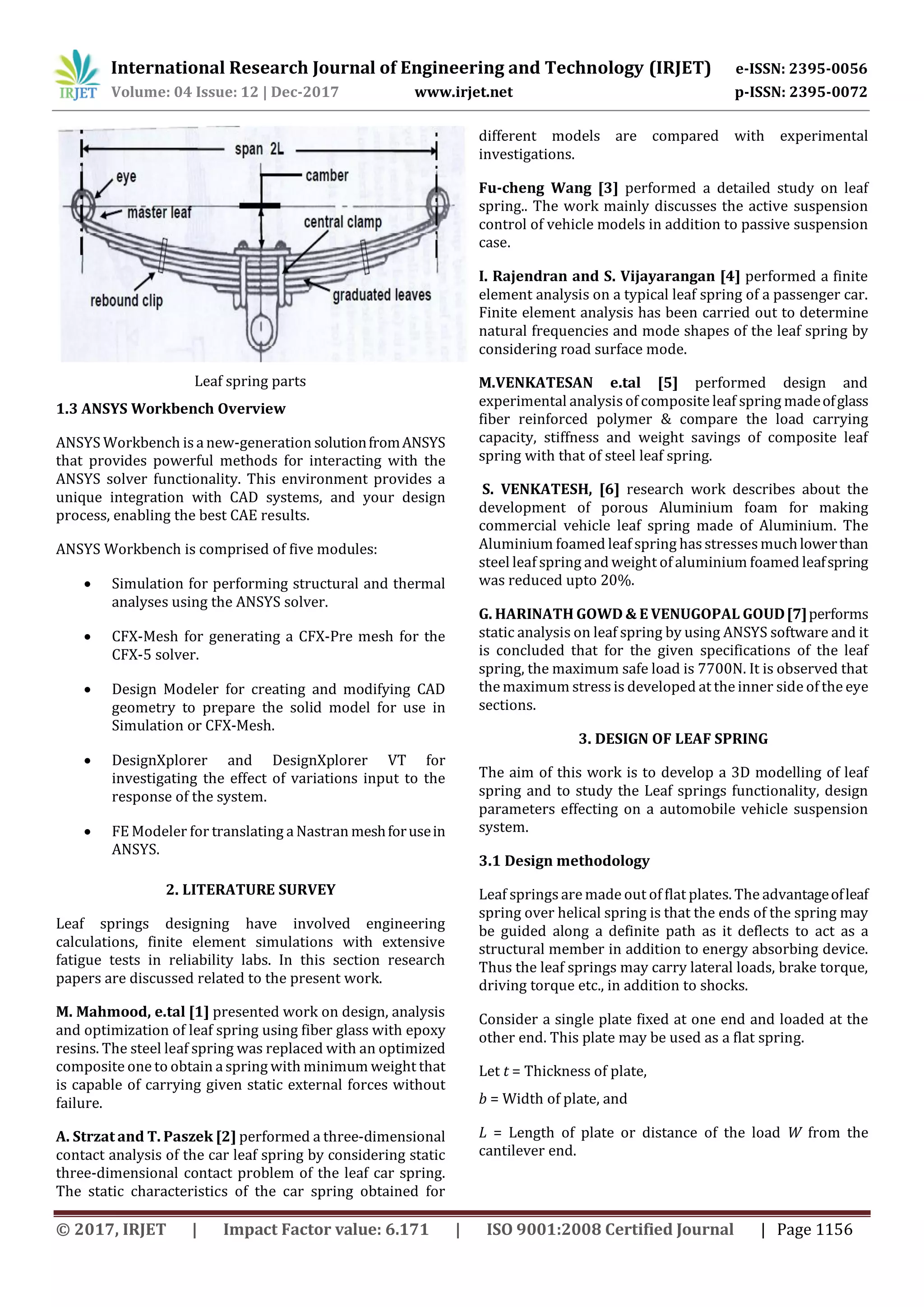 Modelling and Structural Analysis of Leaf Spring using Finite Element Method | PDF
