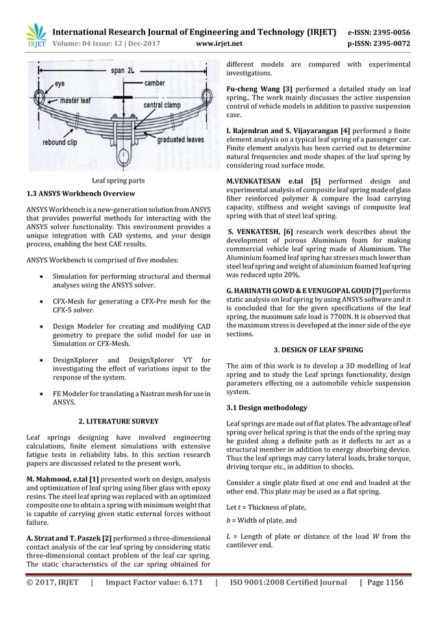 Modelling and Structural Analysis of Leaf Spring using Finite Element ...