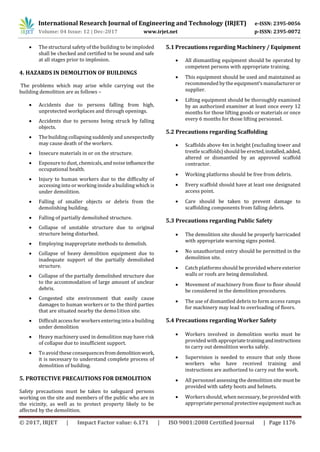 Study of Safety in Demolition of Buildings | PDF
