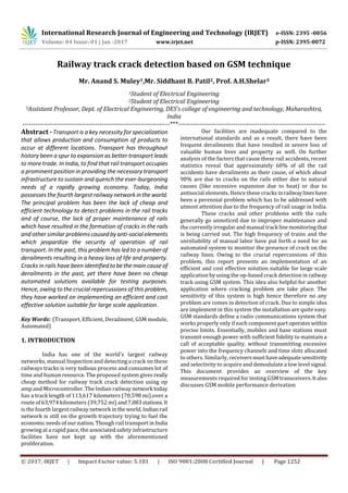 Railway track crack detection based on GSM technique | PDF