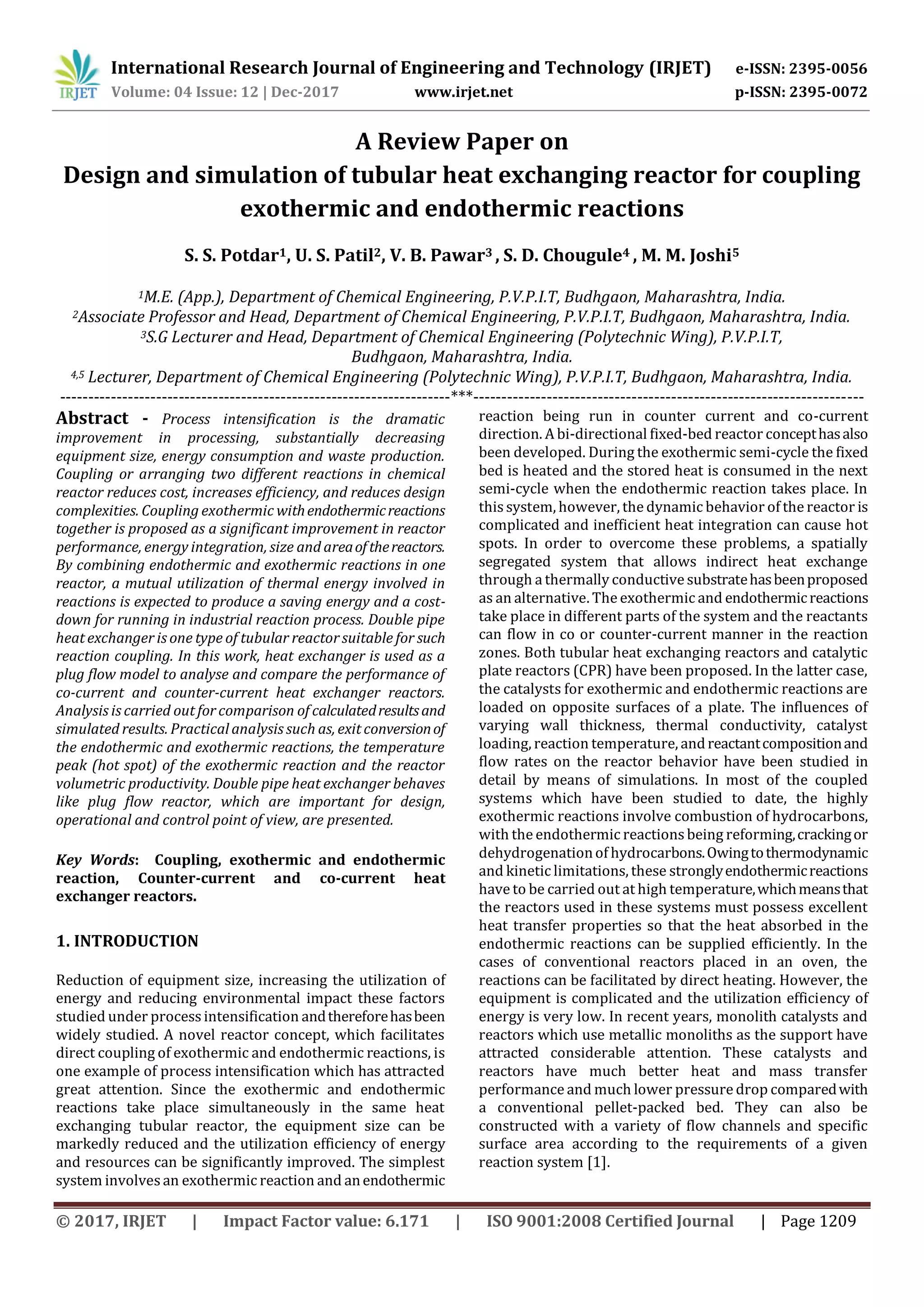 A Review Paper on Design and Simulation of Tubular Heat Exchanging ...