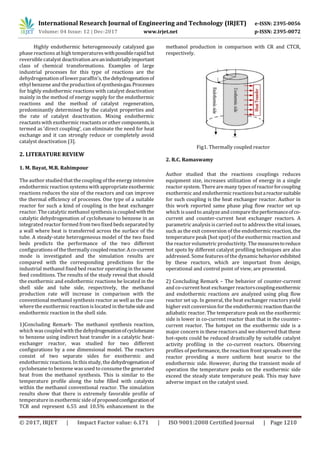 A Review Paper on Design and Simulation of Tubular Heat Exchanging Reactor for Coupling ...